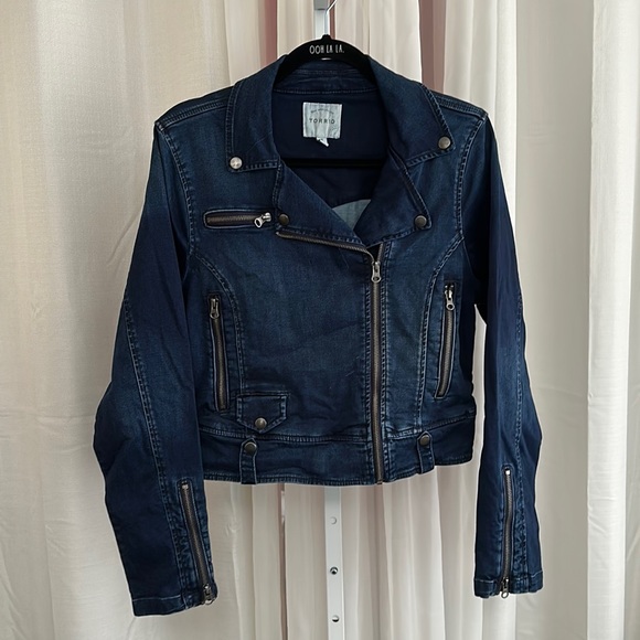 torrid | Jackets & Coats | Torrid Cropped Jean Denim Moto Jacket ...